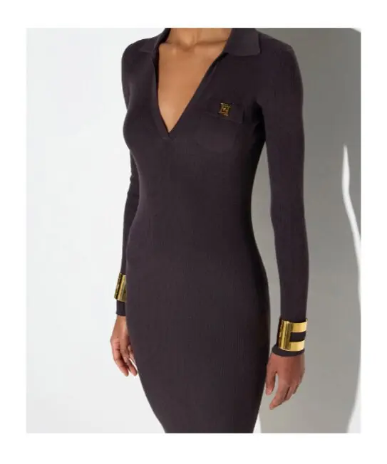 Elisabetta Franchi Knit Dress With Openwork Embroideries