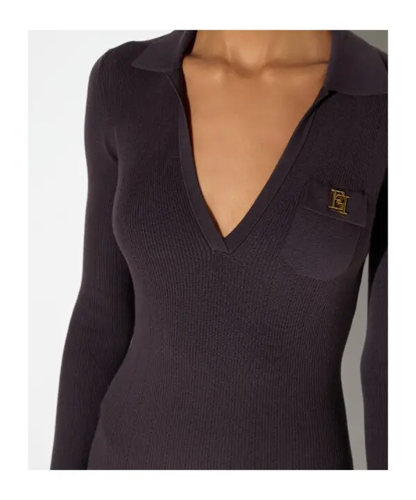 Elisabetta Franchi Knit Dress With Openwork Embroideries