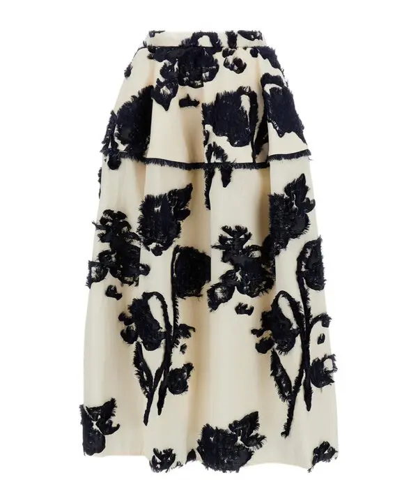 Erdem Fil Coupé Poplin Skirt