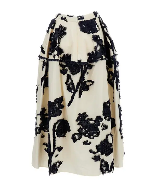 Erdem Fil Coupé Poplin Skirt