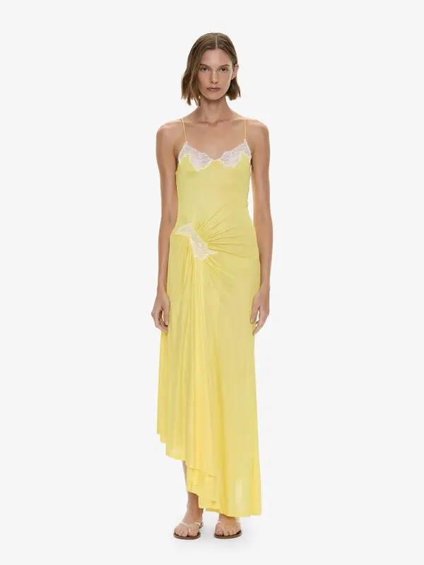 Christopher Esber Delphin Lace Rib Cami Dress - Yellow