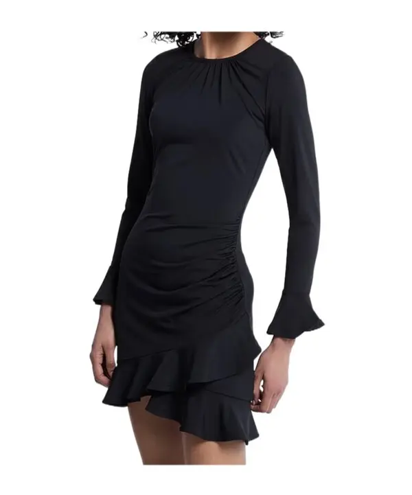 Michael Kors Ruffled Knit Dress - Black