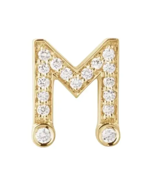 Sophie Bille Brahe 18kt Gold Petite M Stud Earring - Yellow