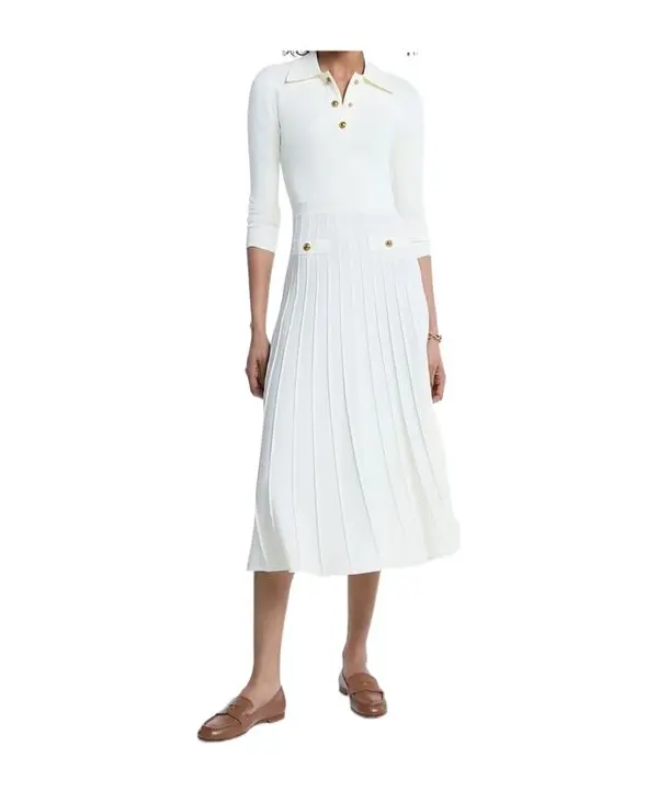 Michael Kors Stretch Knit Polo Shirt Dress