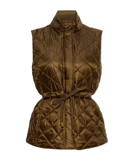 Michael Kors Quilted Drawstring Waist Vest
