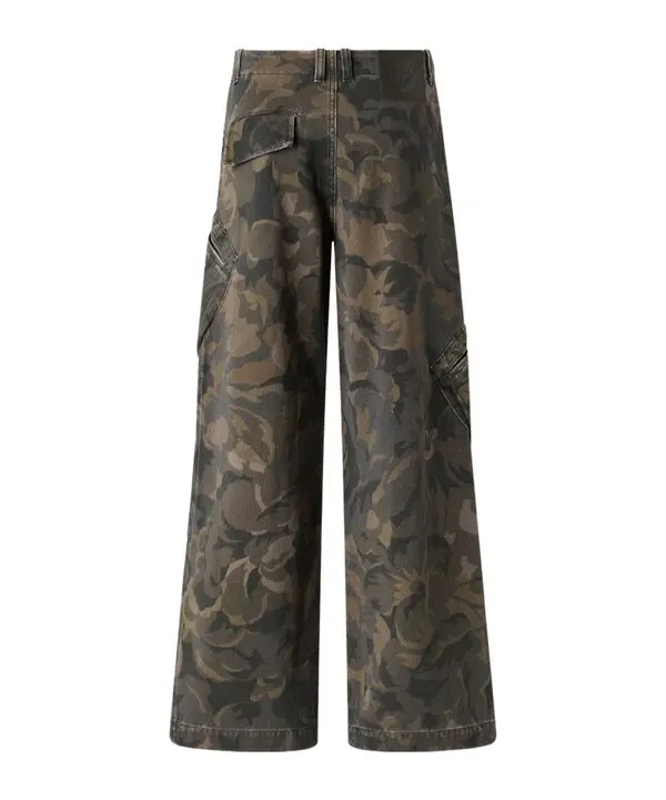 Pinko Camouflage-print Wide-leg Cargo Pants