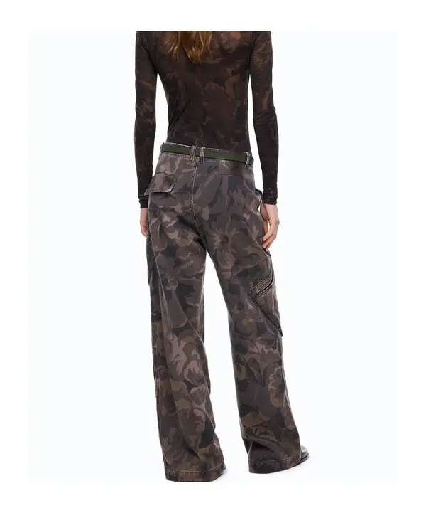 Pinko Camouflage Print Wide-leg Cargo Pants