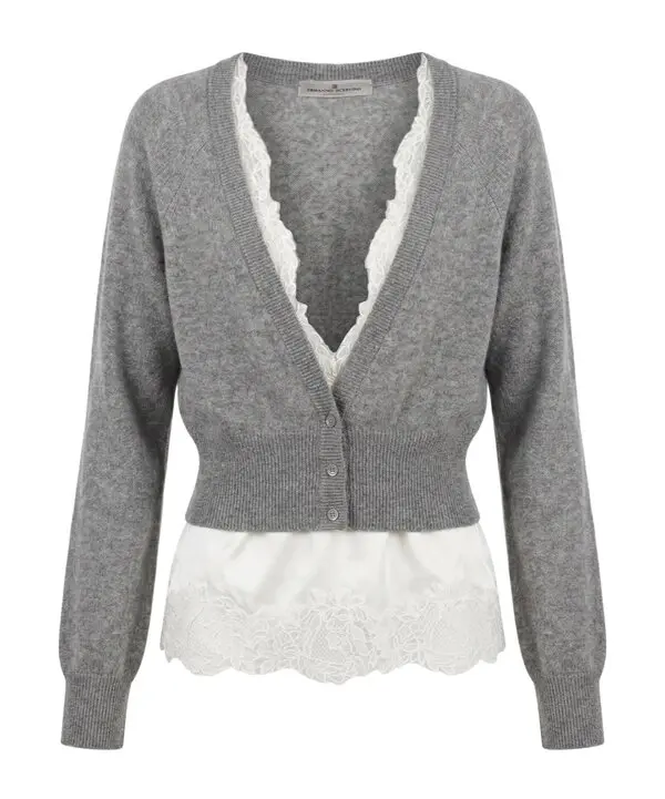 Ermanno Scervino Long-sleeved Knitted Patchwork Cardigan
