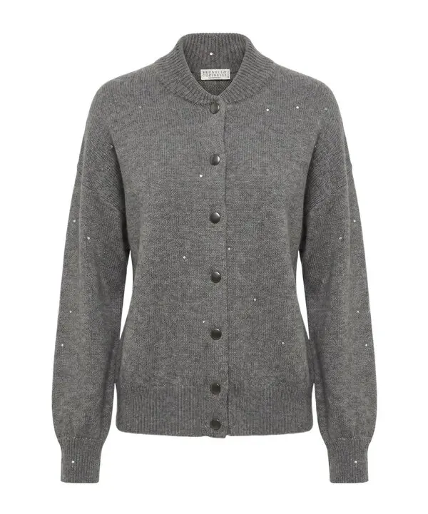 Brunello Cucinelli Long-sleeved Crewneck Cardigan With All-over Sequin Embellishment