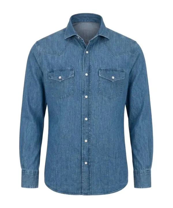 Brunello Cucinelli Western-style Press-stud Shirt - Blue