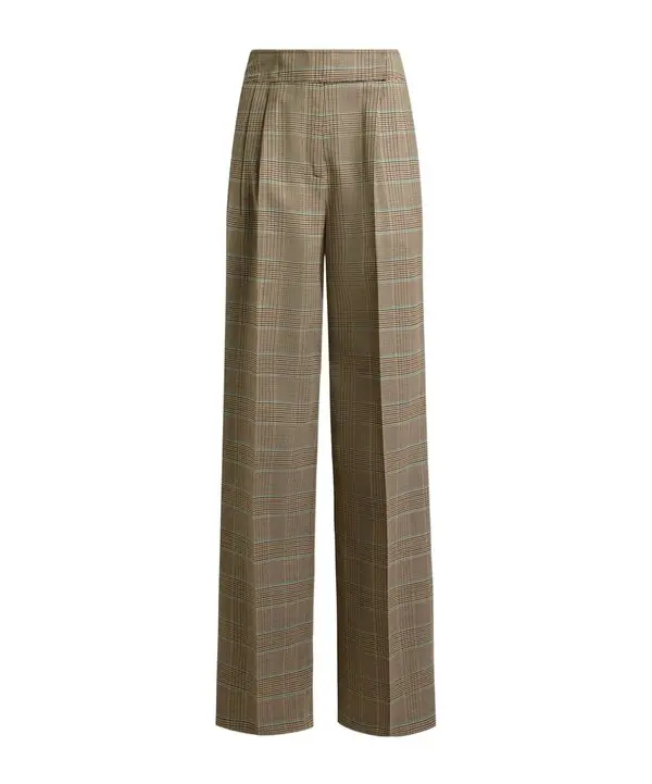 Etro Stretch Wool Trousers With Prince Of Wales Motif - Light Brown