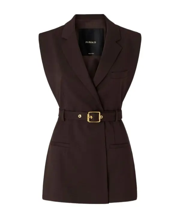 Pinko Belted Sleeveless Jacket