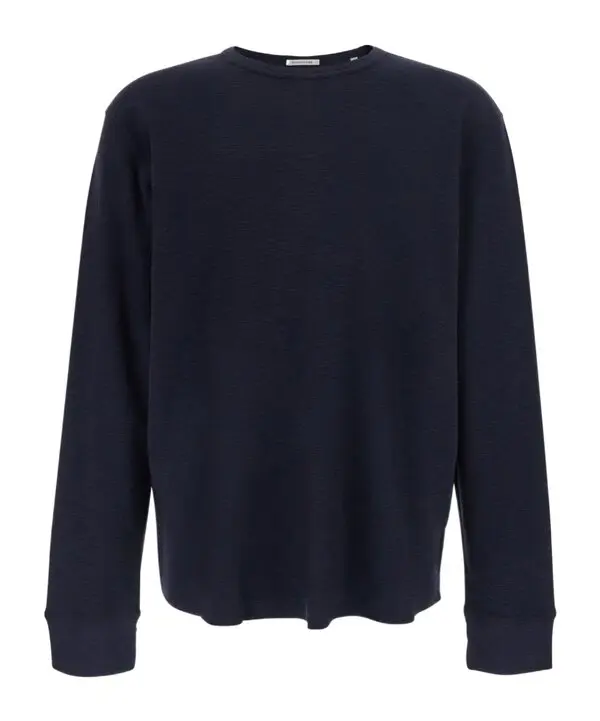 SUNFLOWER Waffle Long-sleeve Knitted Top - Blue