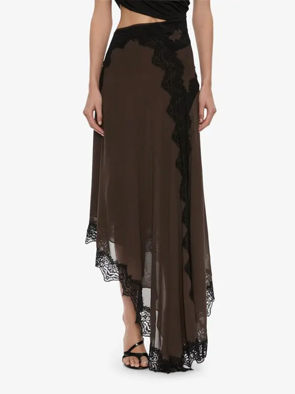 Christopher Esber Twisted Tee Dress With Lace Inserts - Husk/ Black