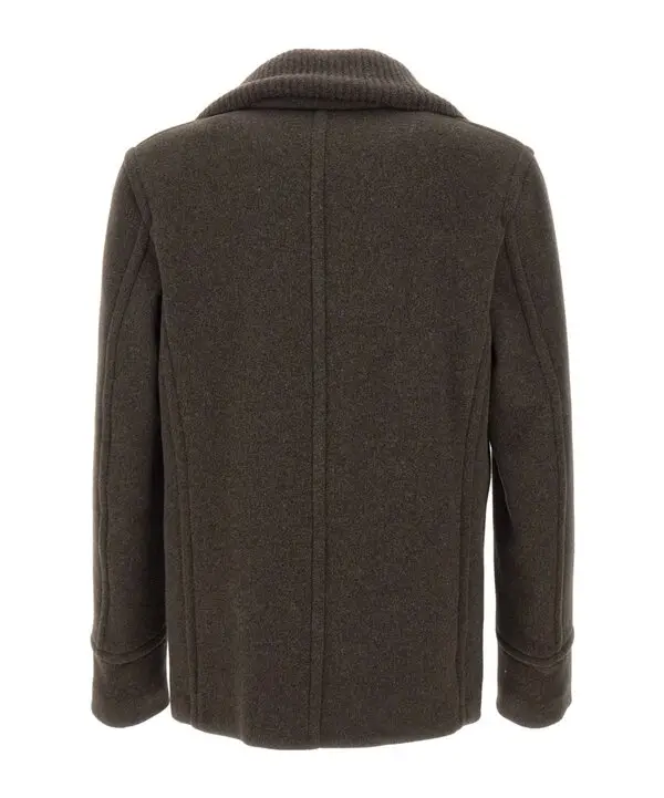 PAUL  SHARK Ribbed-collar Peacoat