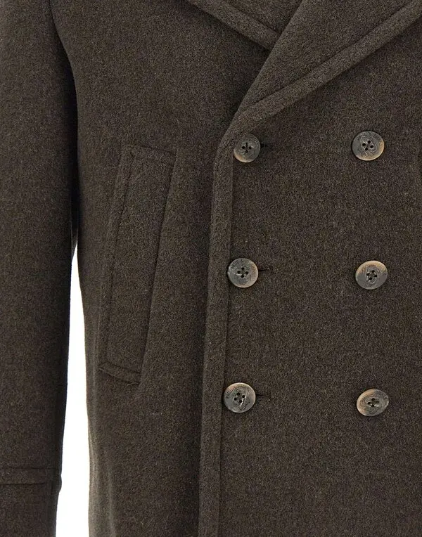 PAUL  SHARK Ribbed-collar Peacoat