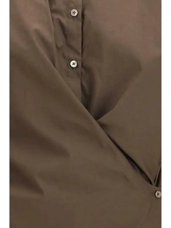 LEMAIRE Twisted-front Shirt - Truffle