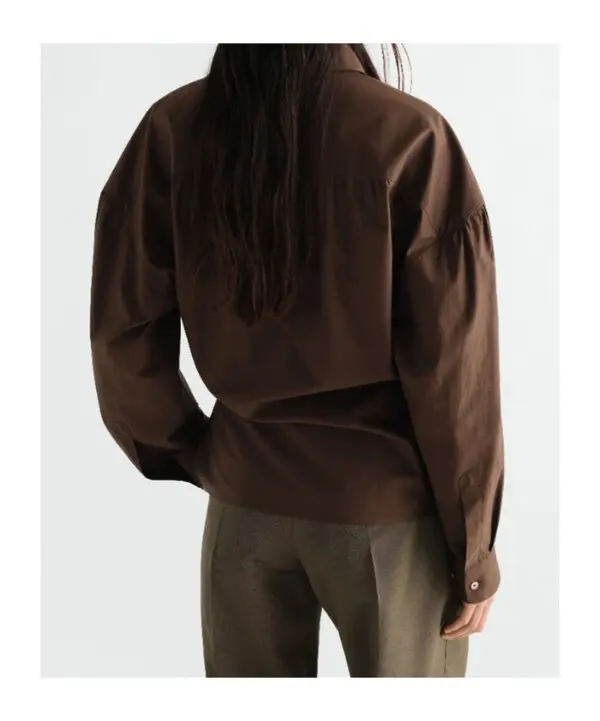 LEMAIRE Twisted-front Shirt - Truffle