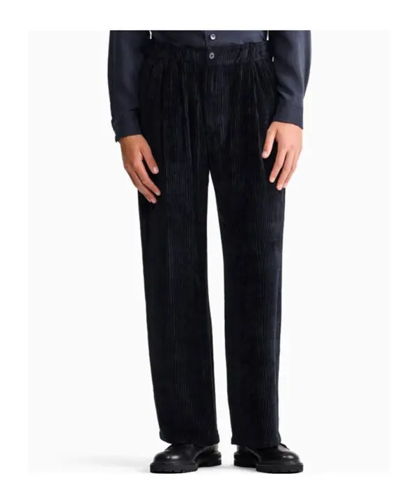 Giorgio Armani Trouser Oversized Fit Ribbed Viscose Velvet