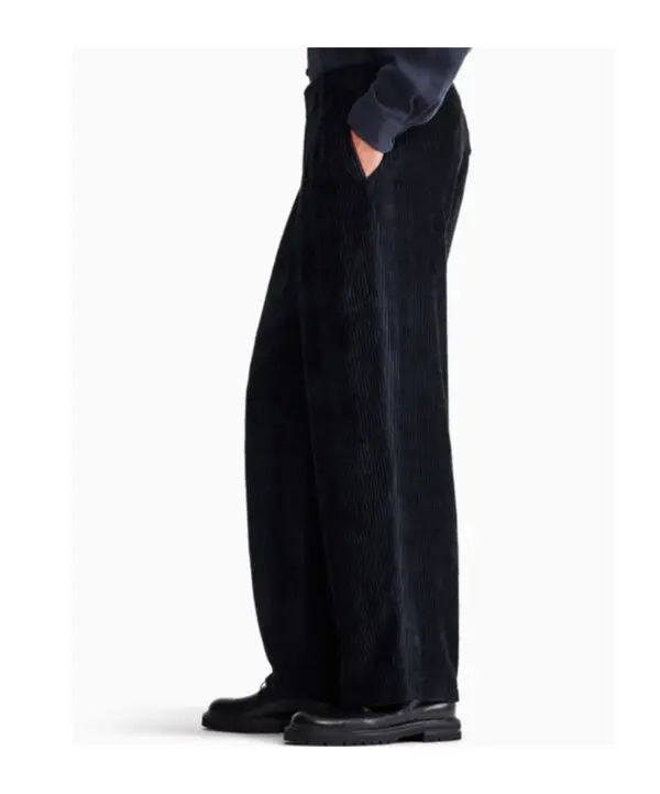 Giorgio Armani Trouser Oversized Fit Ribbed Viscose Velvet