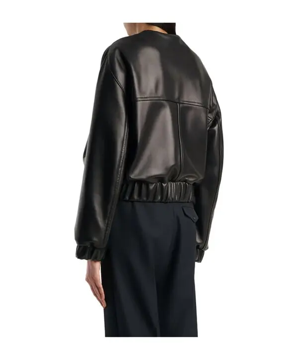Khaite Cropped Leather Jacket