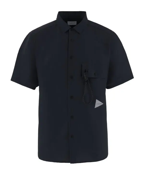 AND WANDER Collared Short-sleeved Shirt - Black