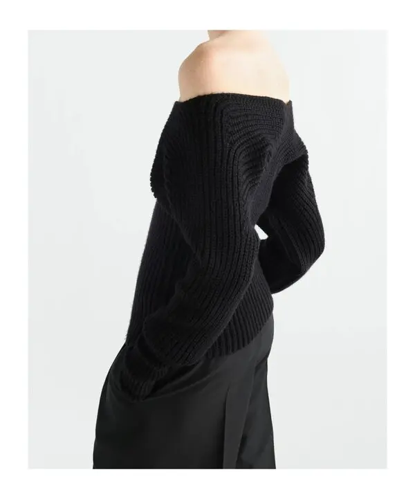 LEMAIRE Off-shoulder Sweater In Worsted Wool