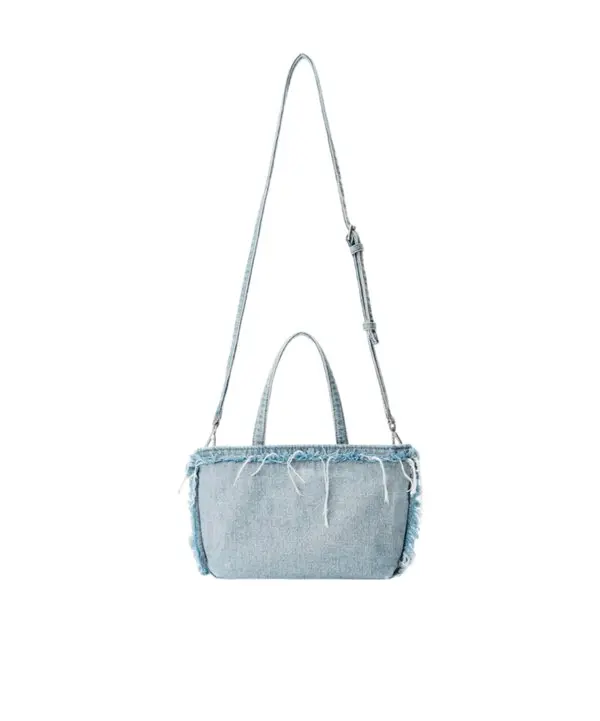 Alexander Wang Punch Denim Mini Tote Bag - Bleach Blue