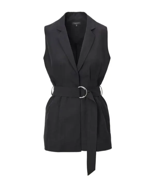 RAG  BONE Mandi Belted Vest - Black