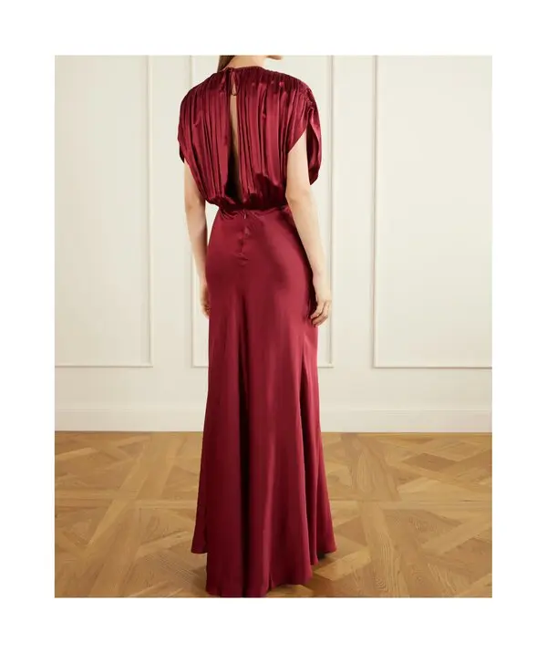 Tove Satin Pleated Long Skirt
