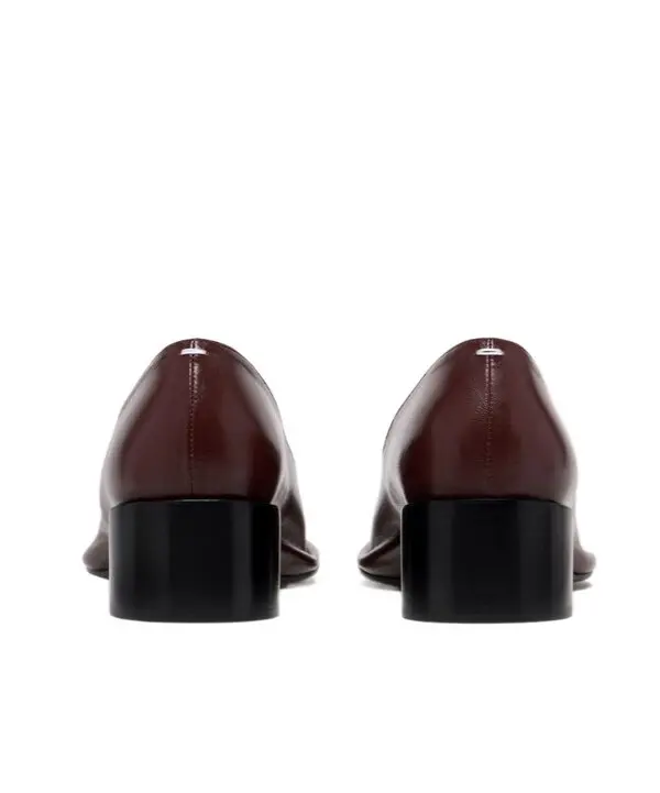 MAISON MARGIELA Piped Square Toe Block Heel Pumps - Adobe Brown