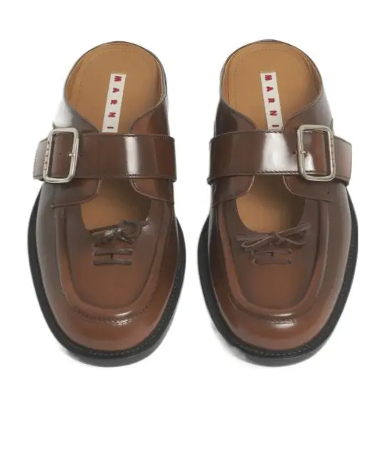 Marni Leather Bambi Buckle Sabot