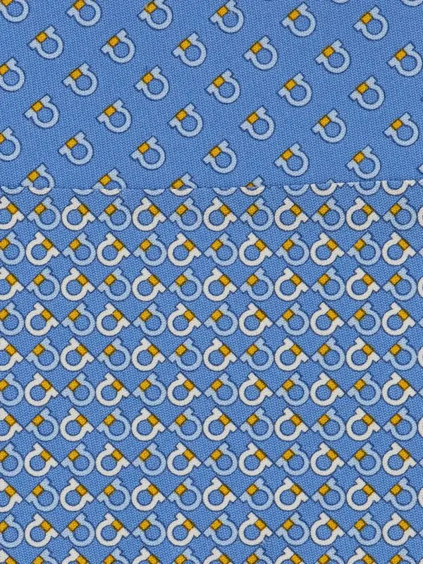 FERRAGAMO Gancini Square Print Silk Neck Tie