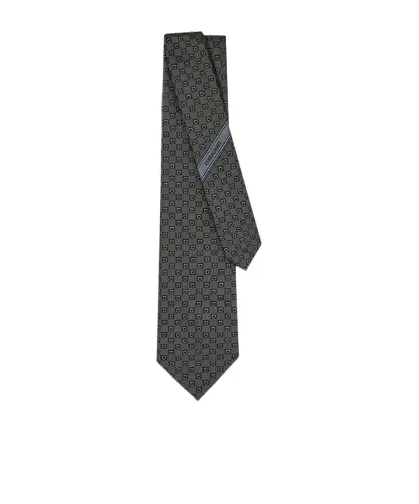 FERRAGAMO Gancini Silk Jacquard Tie