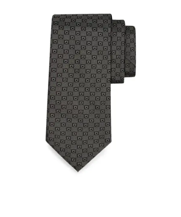FERRAGAMO Gancini Silk Jacquard Tie