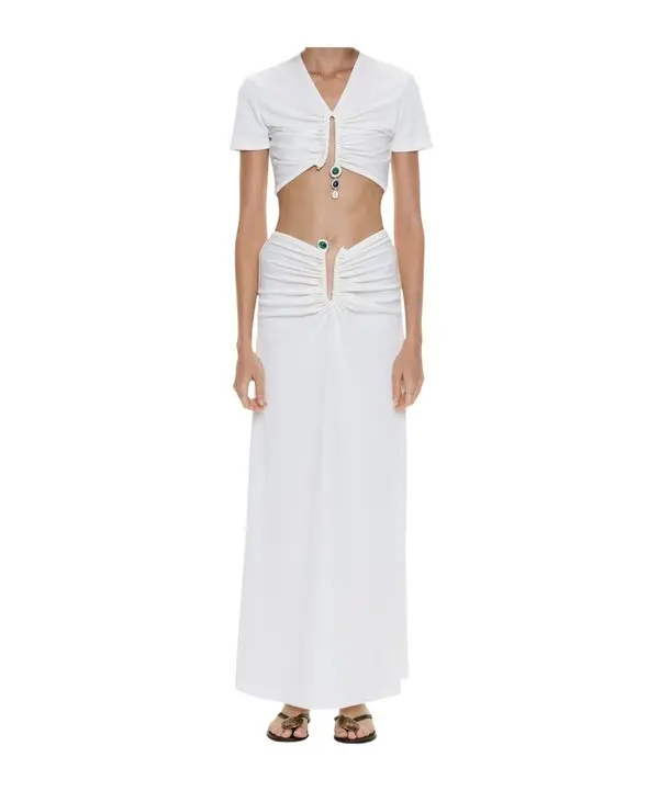 Christopher Esber Droplet Crystal Clasp Skirt
