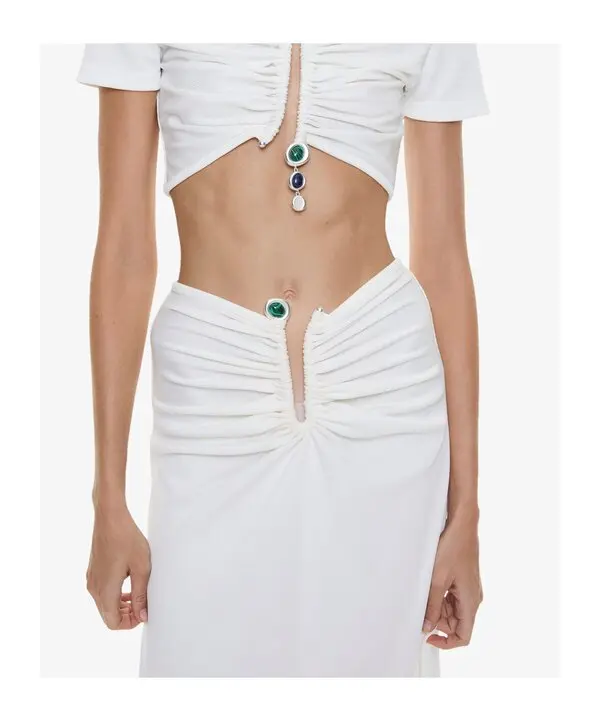 Christopher Esber Droplet Crystal Clasp Skirt