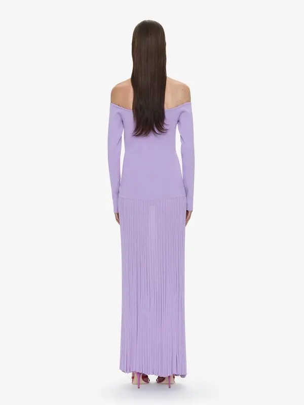 Christopher Esber Salacia Pleated Off Shoulder Dress