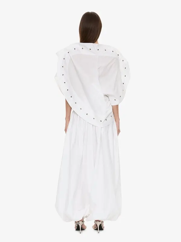Christopher Esber Spiral Stone Snap Poplin Top - White
