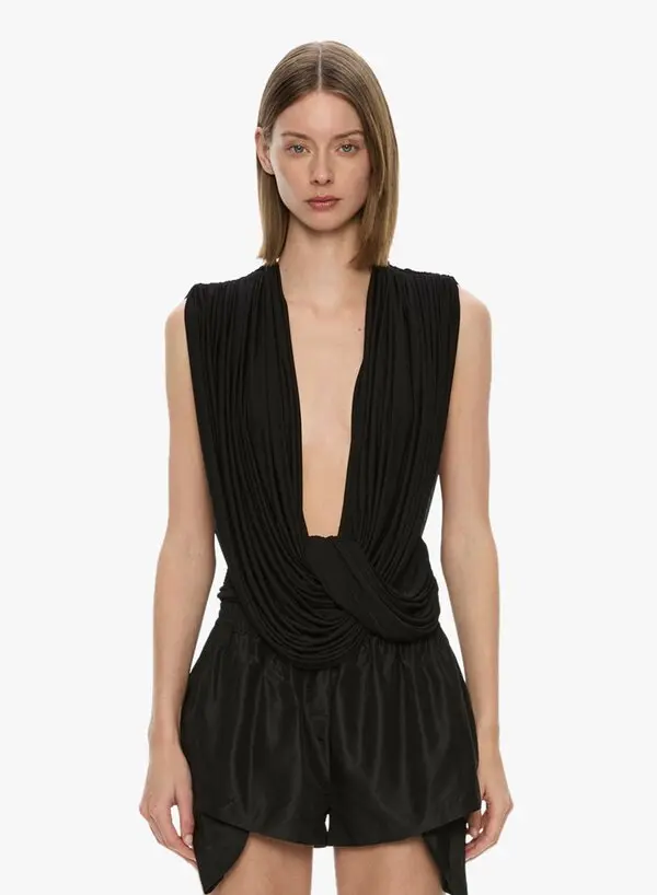 Christopher Esber Ripple Drape Top - Black
