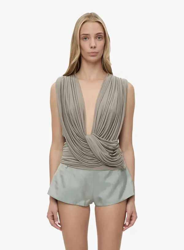 Christopher Esber Ripple Drape Top - Grey