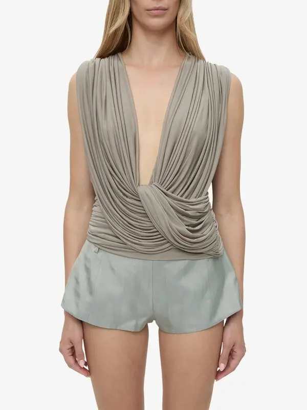 Christopher Esber Ripple Drape Top - Grey