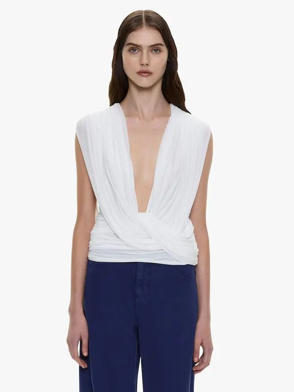 Christopher Esber Ripple Drape Top - White