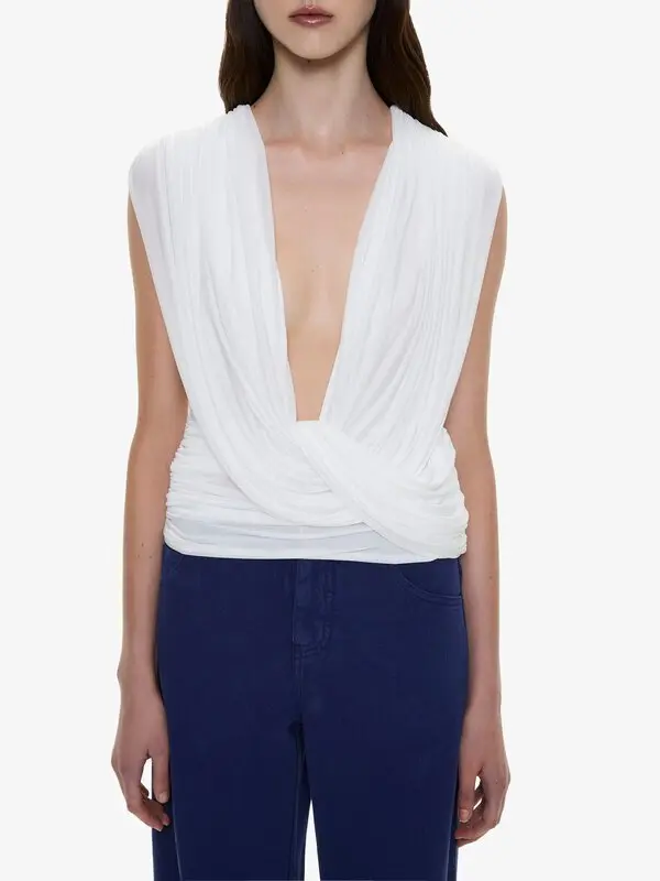 Christopher Esber Ripple Drape Top - White