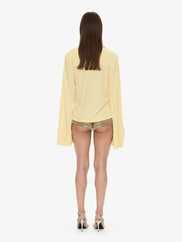 Christopher Esber Deconstructed Denim Long Sleeve Polo - Butter
