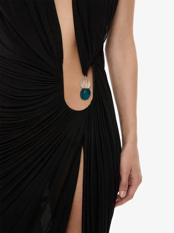 Christopher Esber Ripple Crystal Plunge Maxi Dress