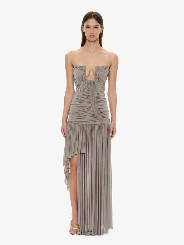 Christopher Esber Arced Orion Strapless Gown - Grey