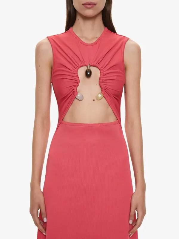 Christopher Esber Hiero Crystal Disconnect Tank Dress - Pink