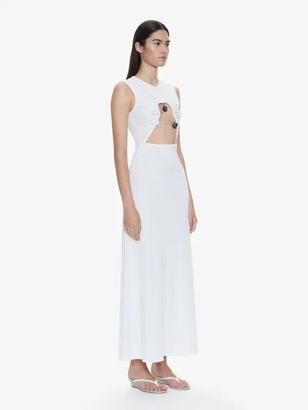 Christopher Esber Hiero Crystal Disconnect Tank Dress - White