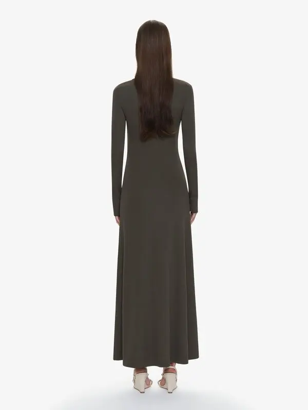 Christopher Esber Droplet Crystal Loophole Long Sleeve Dress